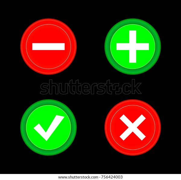 Tick Cross Plus Minus Icon Set Stock Vector (Royalty Free) 756424003 ...
