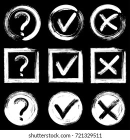 Hand Drawn Check Cross Question Mark Stock Vector (Royalty Free) 1451204381