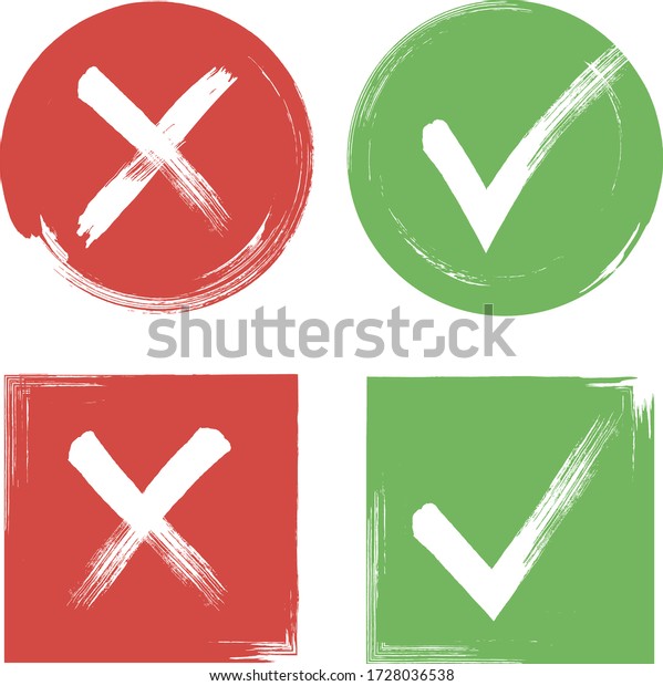 Tick Cross Sign Elements Vector Buttons Stock Vector (Royalty Free ...