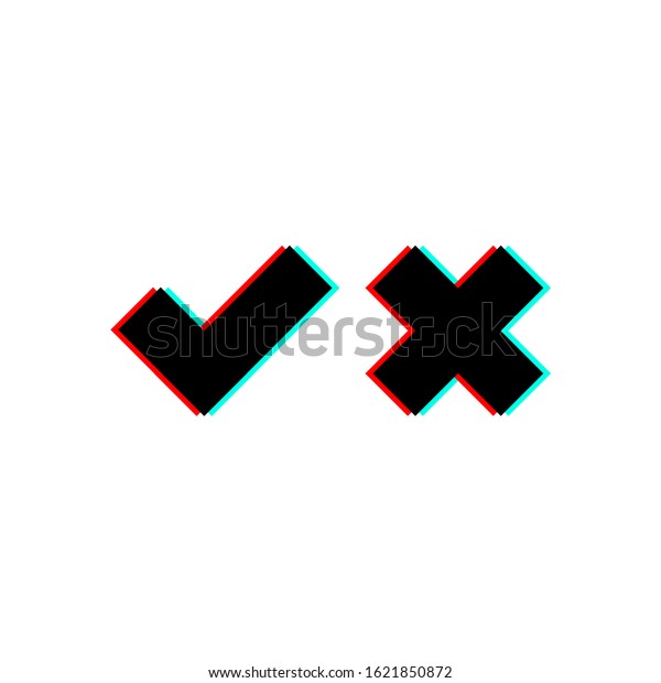 Tick Cross Signs Check Mark X Stock Vector (Royalty Free) 1621850872 ...
