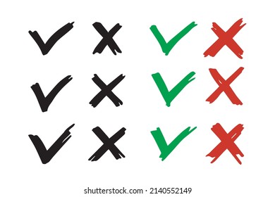 Tick Cross Signs Checkmark Ok X Stock Vector (Royalty Free) 2140552149 ...