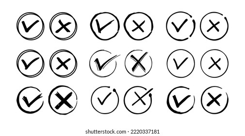 Tick Cross Signs Checkmark Ok X Stock Vector (Royalty Free) 2210540051 ...