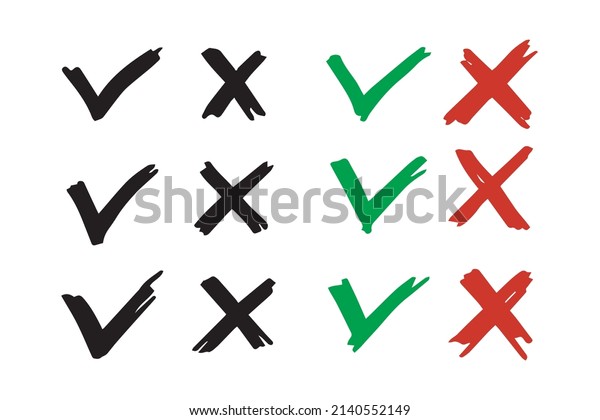 Tick Cross Signs Checkmark Ok X 库存矢量图（免版税）2140552149 | Shutterstock