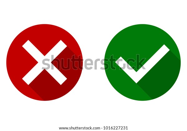 Tick and cross signs. Yes and No, Green checkmark OK and red X icons ...