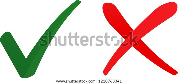 Tick Cross Symbol Icon Vector Set Stock Vector (Royalty Free) 1210763341