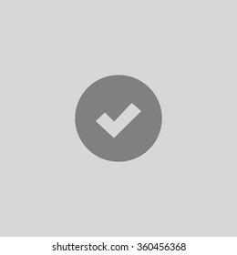 Tick Grey Flat Icon On Gray Stock Vector (Royalty Free) 360456368 ...