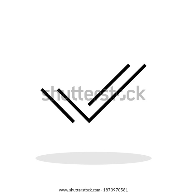 Tick Icon Flat Style Delivered Tick Stock Vector (Royalty Free ...