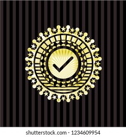 Tick Icon Inside Gold Badge Stock Vector (Royalty Free) 1234609954 ...