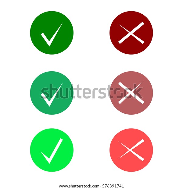 Tick Icon Set Stylish Check Mark Stock Vector (Royalty Free) 576391741 ...
