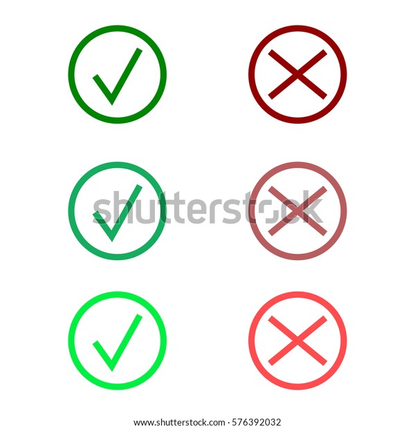 Tick Icon Set Stylish Check Mark Stock Vector (Royalty Free) 576392032 ...