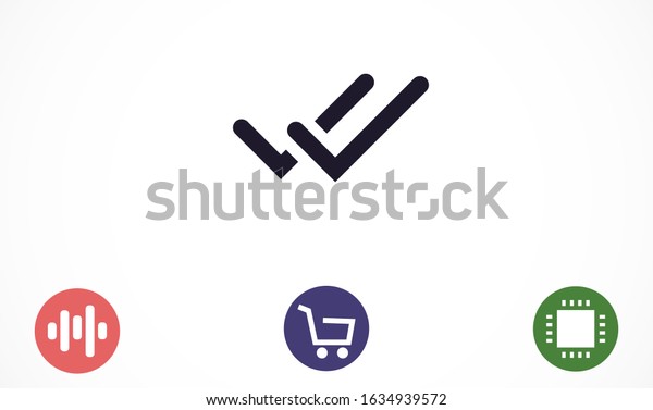 Tick Icon Simple Accept Sign Vector: เวกเตอร์สต็อก (ปลอดค่าลิขสิทธิ์ ...