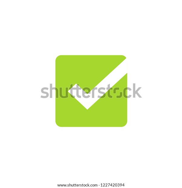 Tick Icon Vector Symbol Green Square 库存矢量图（免版税）1227420394