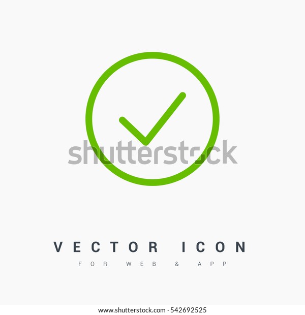 Tick isolated linear icon for websites minimalistic flat design