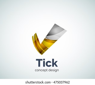 Tick Logo Template Abstract Business Icon Stock Vector (Royalty Free ...