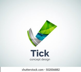 Tick Logo Template Abstract Business Icon Stock Vector (Royalty Free ...