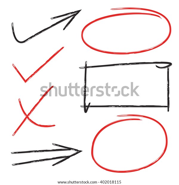 Tick Mark Arrow Circle Highlighter Set Stock Vector (Royalty Free ...