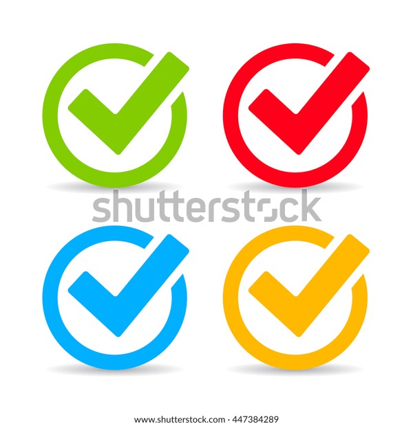 Tick Mark Icons Set Vector Illustration Stock Vector (Royalty Free ...