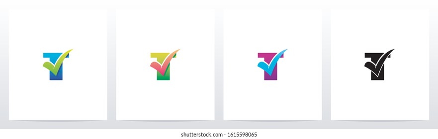 Tick Mark On Letter Logo Design Stock Vector (Royalty Free) 1615598065 ...