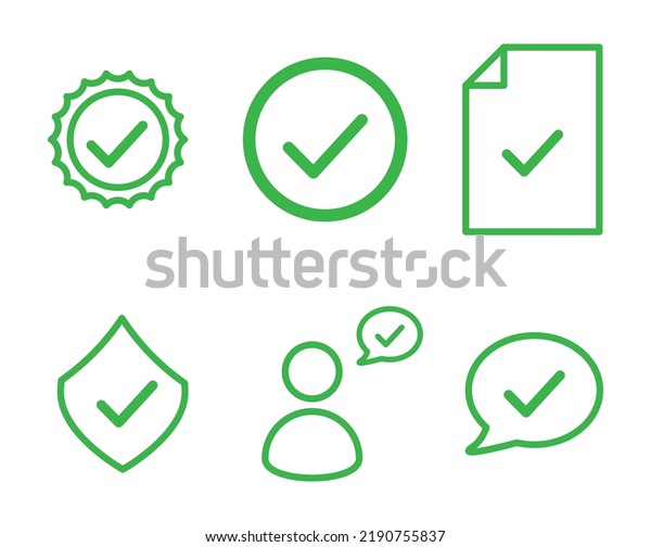 Tick Messages Set Chat Icon Set Stock Vector (Royalty Free) 2190755837 ...