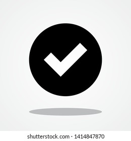 Tick Negative Icon Black Circle Shape Stock Vector (Royalty Free ...