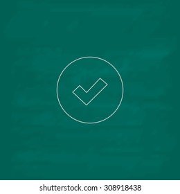 Tick Outline Vector Icon Imitation Draw Stock Vector (Royalty Free ...