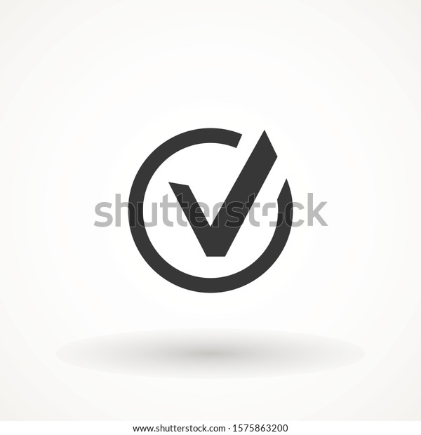 Tick Sign Checkmark Ok Icon Simple Stock Vector (Royalty Free ...