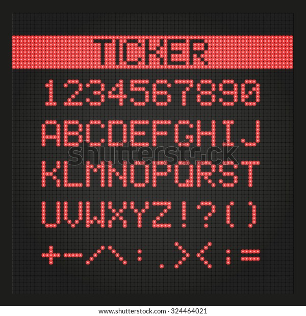 Ticker Board Digital Font Stock Vector (Royalty Free) 324464021 ...