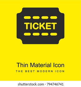 Ticket Bright Yellow Material Minimal Icon Stock Vector (Royalty Free ...