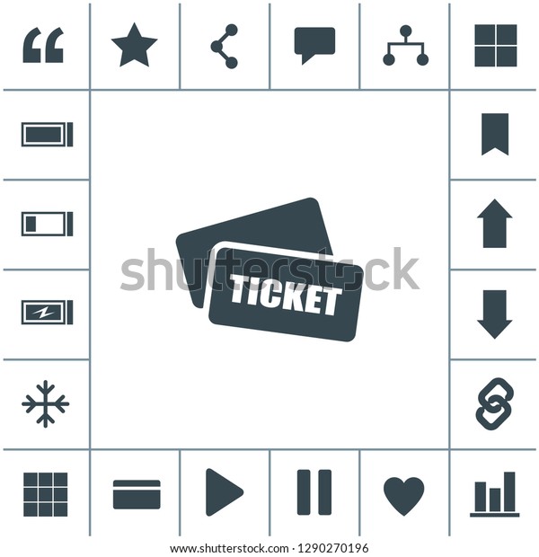 Ticket Flat Design Illustration Simple Vector Stock Vector (Royalty ...