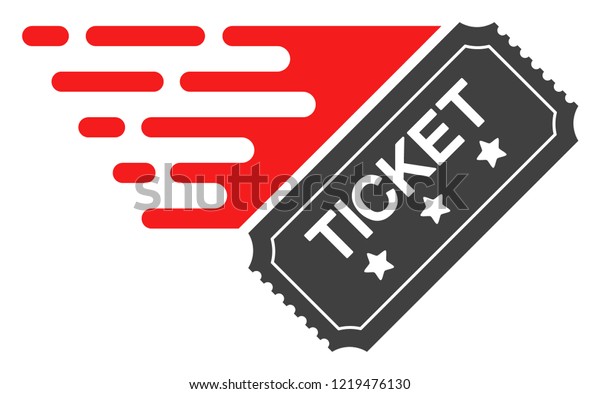 Ticket Icon Fast Speed Effect Red Stock Vector (Royalty Free ...