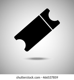 Ticket Icon Flat Style Grey Background Stock Vector (Royalty Free ...