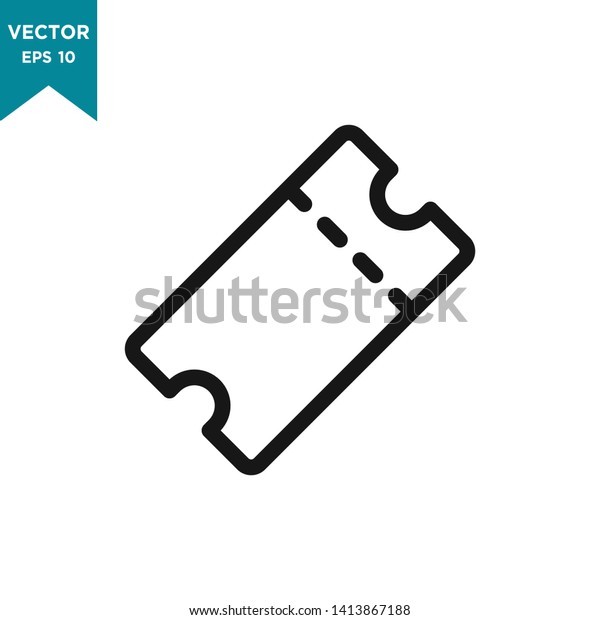 Ticket Icon Trendy Flat Design Stock Vector (Royalty Free) 1413867188 ...