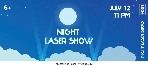 Ticket Laser Show Event Night Blue Stock Vector (Royalty Free ...