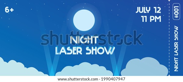 Ticket Laser Show Event Night Blue Stock Vector (Royalty Free ...