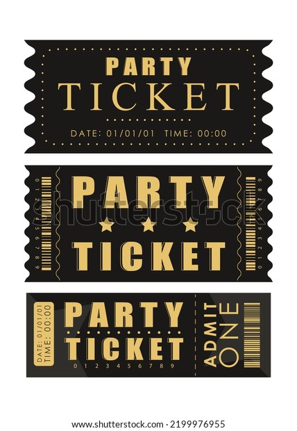 Ticket Set Pass Card Design Isolated Stock Vector (Royalty Free ...