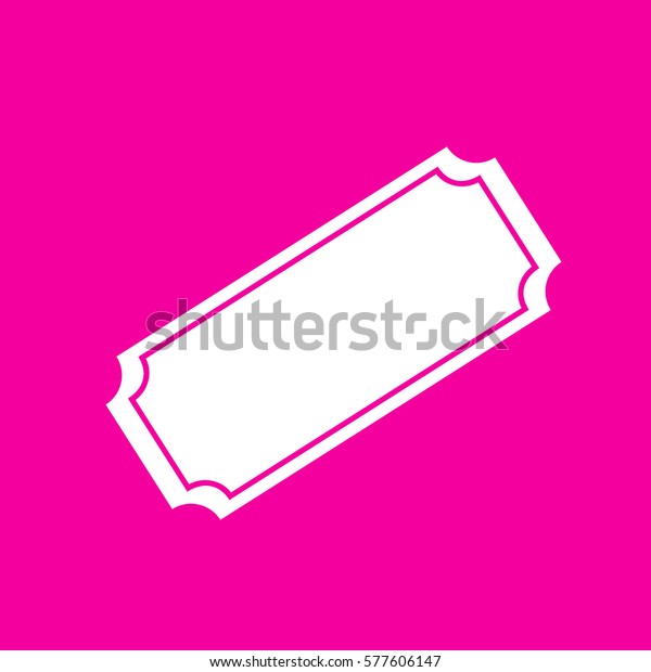 Ticket Sign Illustration White Icon Magenta Stock Vector (Royalty Free ...