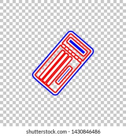 Ticket Simple Sign Red White Contour Stock Vector (Royalty Free ...