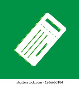Ticket Simple Sign Vector White Flat Stock Vector (Royalty Free ...