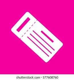 Ticket Simple Sign White Icon Magenta Stock Vector (Royalty Free ...