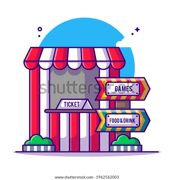 Ticket Stand Sign Festival Vector Cartoon Stock Vector (Royalty Free ...