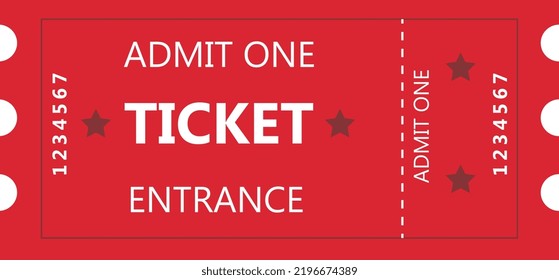 Ticket Template On Red Background Stock Vector (Royalty Free ...