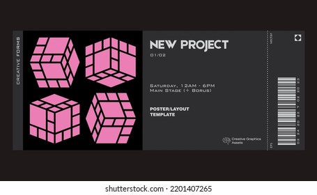 Ticket Vector Template Layout Abstract Vector Stock Vector (Royalty ...