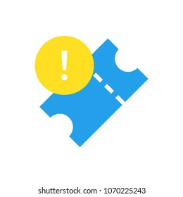 Ticket Warning Icon Stock Vector (Royalty Free) 1070225243 | Shutterstock