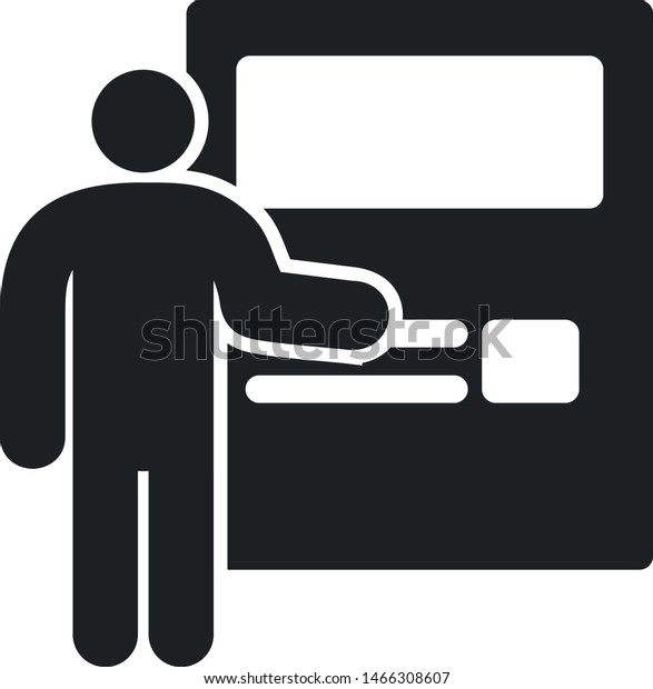 Ticketing Machine Icon Man Buy Ticket Stock Vector (Royalty Free ...