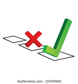 Checkmark Icons Tick Cross Sign Isolated: เวกเตอร์สต็อก (ปลอดค่า ...