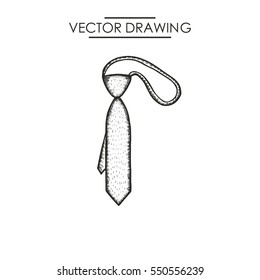 Tie Drawing Vector Illustration Stock Vector (Royalty Free) 550556239 ...