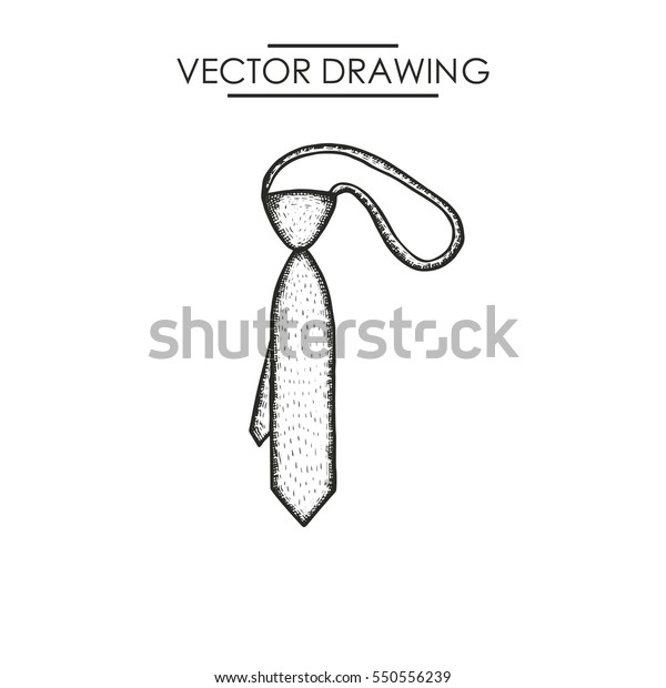 Tie Drawing Vector Illustration Stock Vector (Royalty Free) 550556239 ...