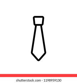 Tie Icon Vector Necktie Symbol Simple Stock Vector (Royalty Free ...