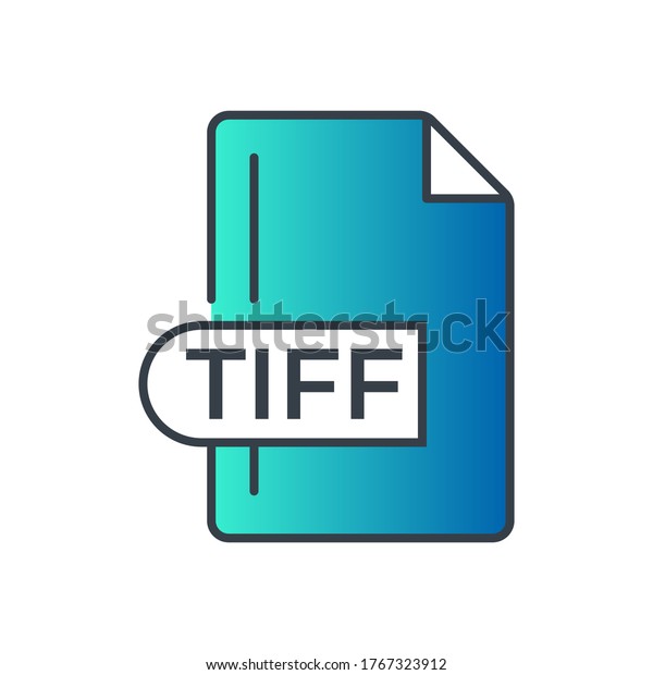 Icono de formato de archivo TIFF. Icono de degradante de extensión TIFF.