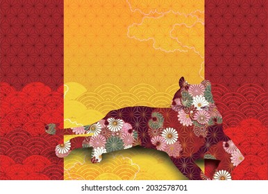 Tiger Background Illustration Using Japanese Pattern Stock Vector ...
